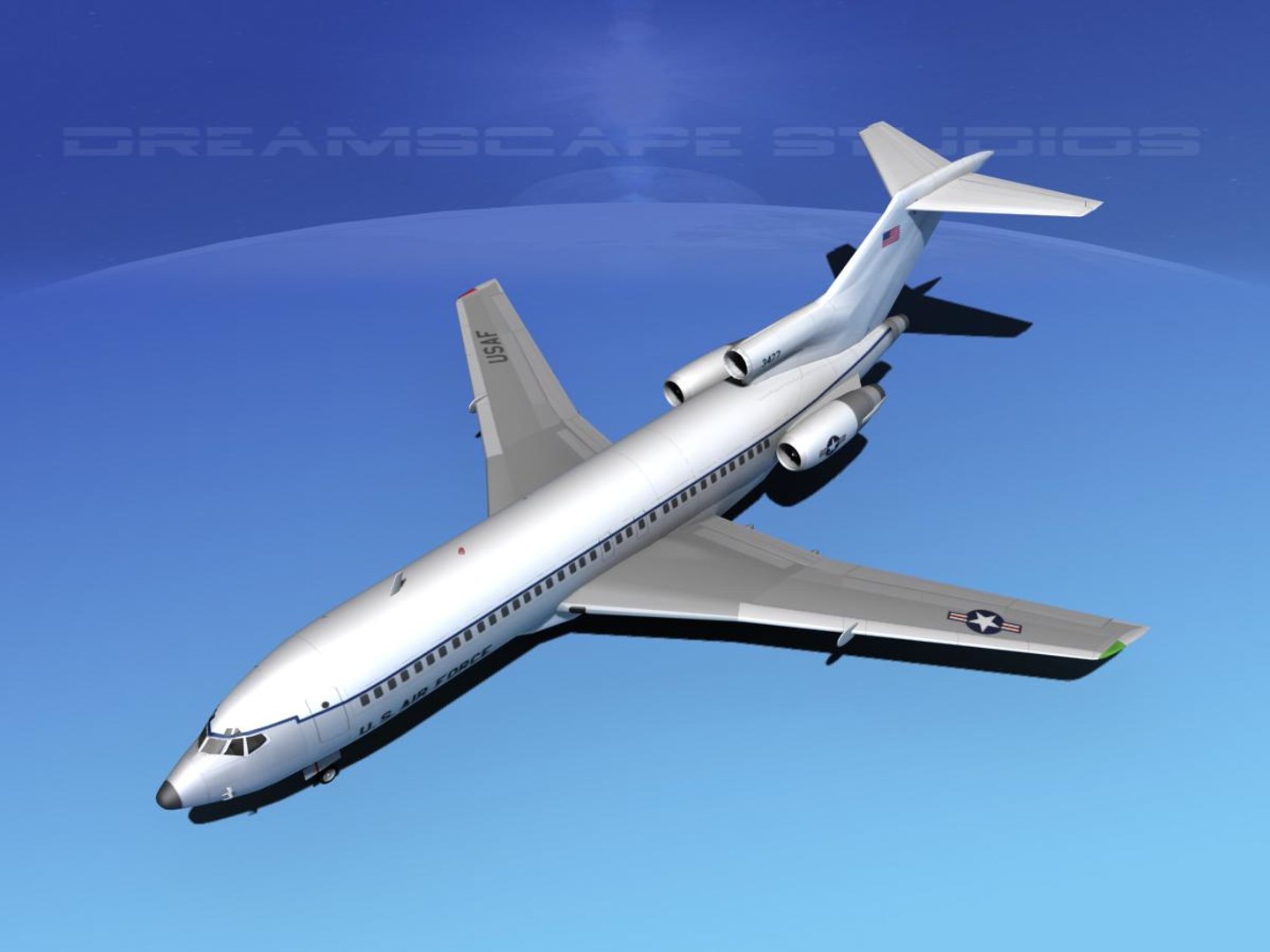 turbines c-22a boeing 727-100 3d dxf