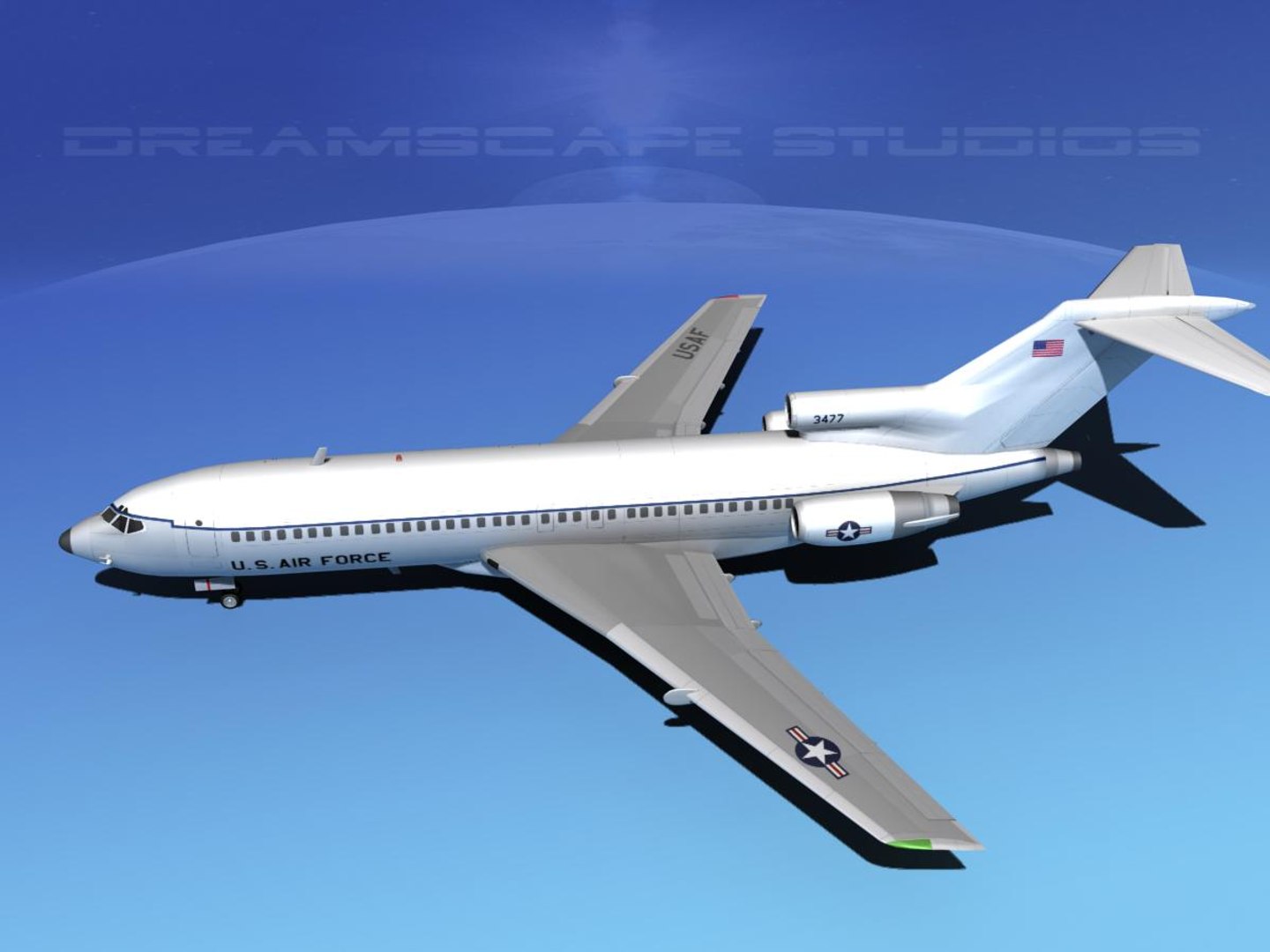 turbines c-22a boeing 727-100 3d dxf
