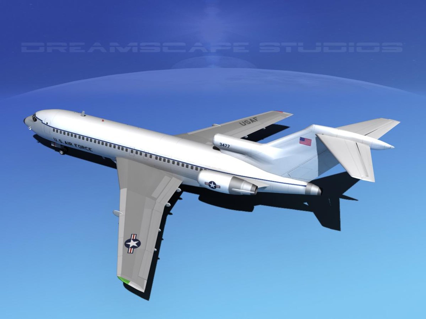 turbines c-22a boeing 727-100 3d dxf