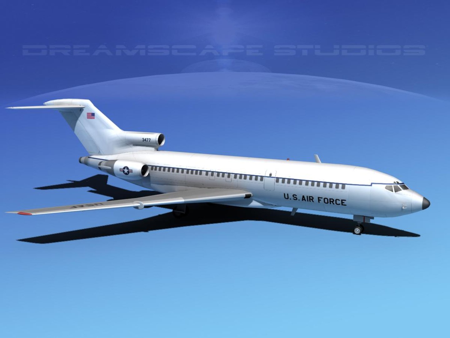 turbines c-22a boeing 727-100 3d dxf