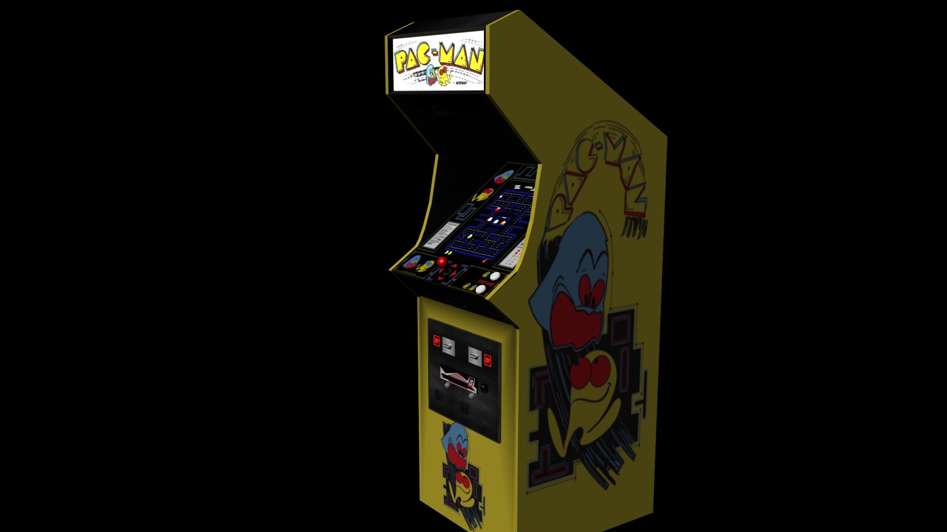 Pac-man Arcade Machine 3d Obj