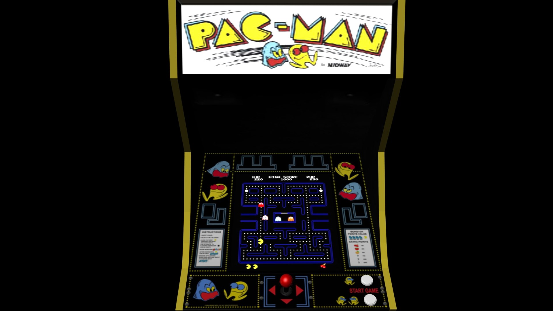 Pac-man Arcade Machine 3d Obj