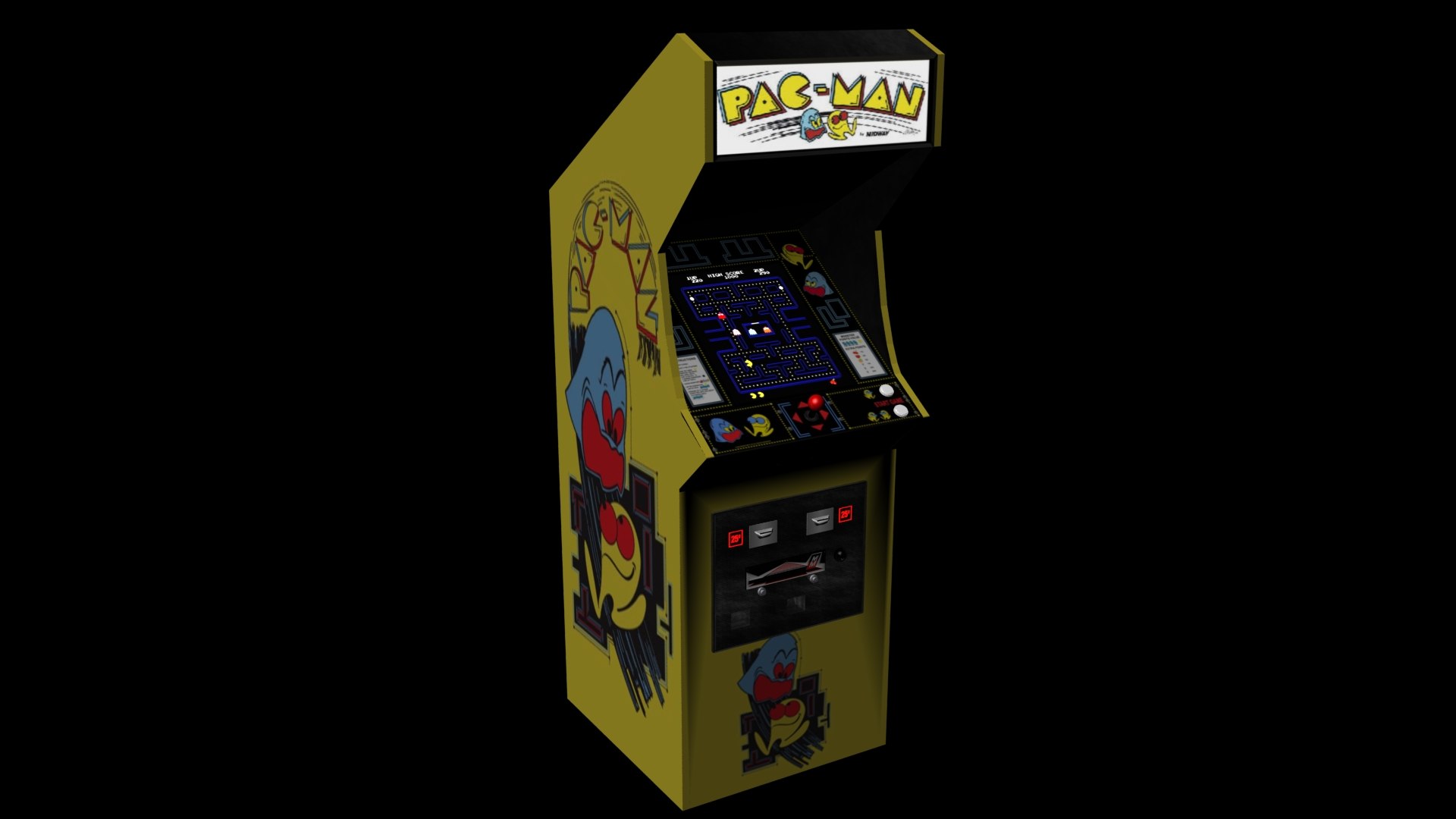 Pac-man Arcade Machine 3d Obj
