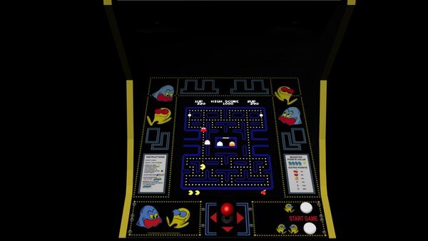 pac-man arcade machine 3d obj