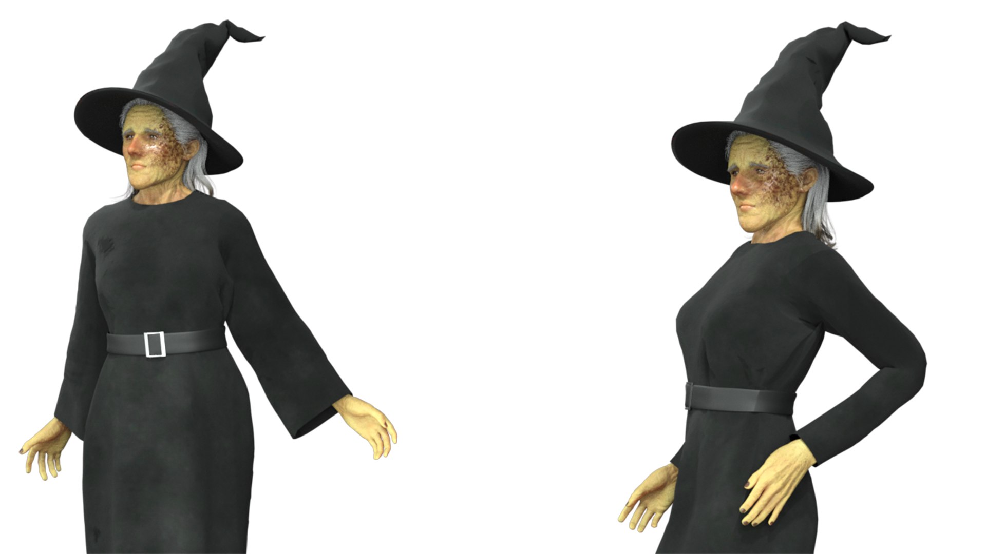 Realistic Rigged Terrible Witch Woman Character 3D Model 3D Model ...