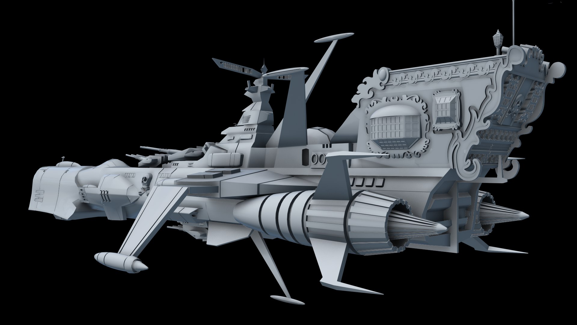 Arcadia 1984 Spaceship Of Captain Harlock 3D Model - TurboSquid 2153911