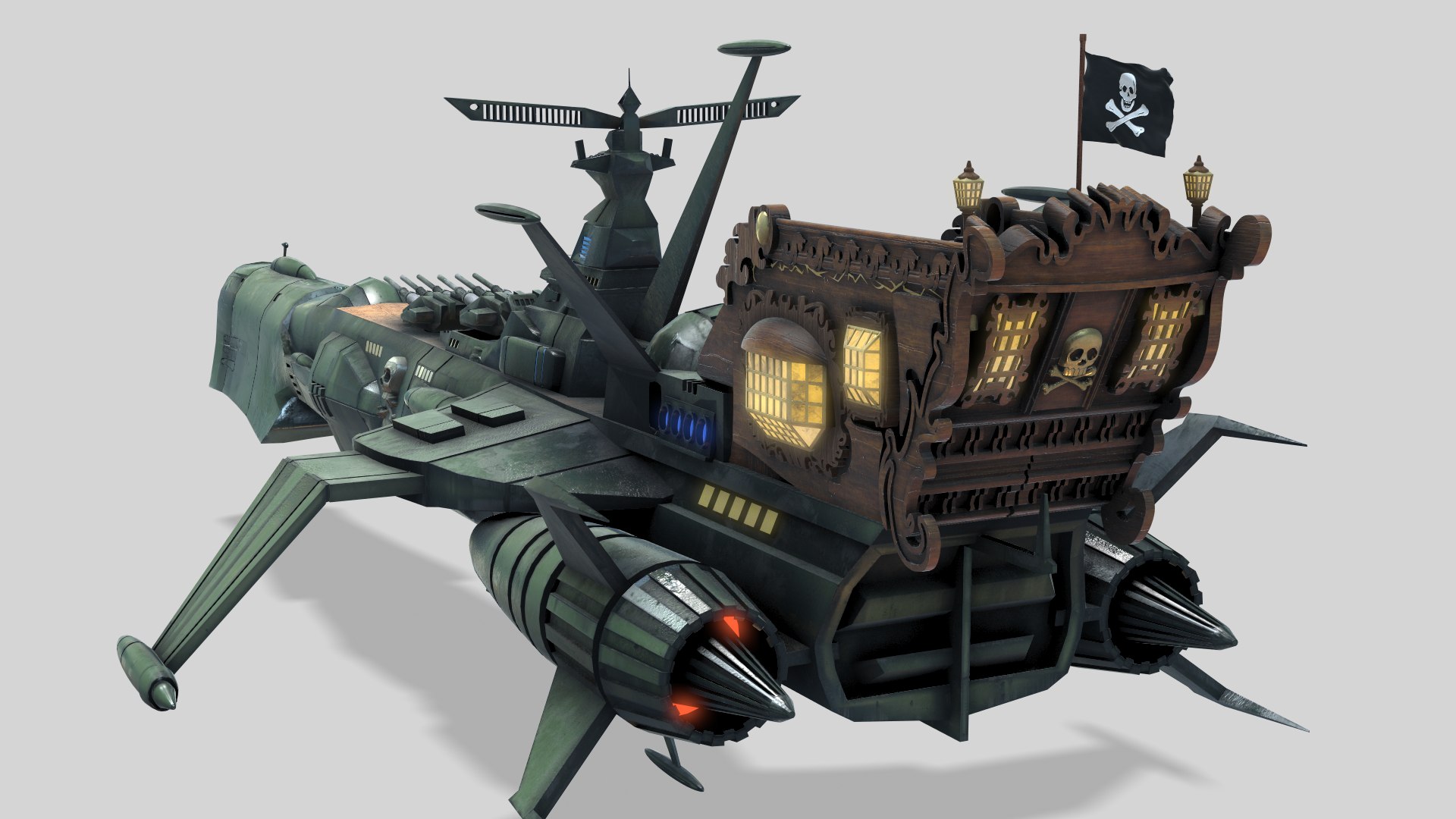 Arcadia 1984 Spaceship Of Captain Harlock 3D Model - TurboSquid 2153911