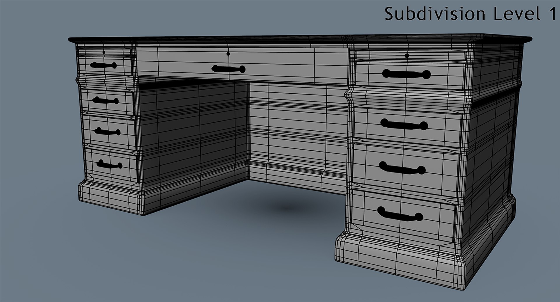 Realistic Wooden Table Office 3D Model - TurboSquid 1417226