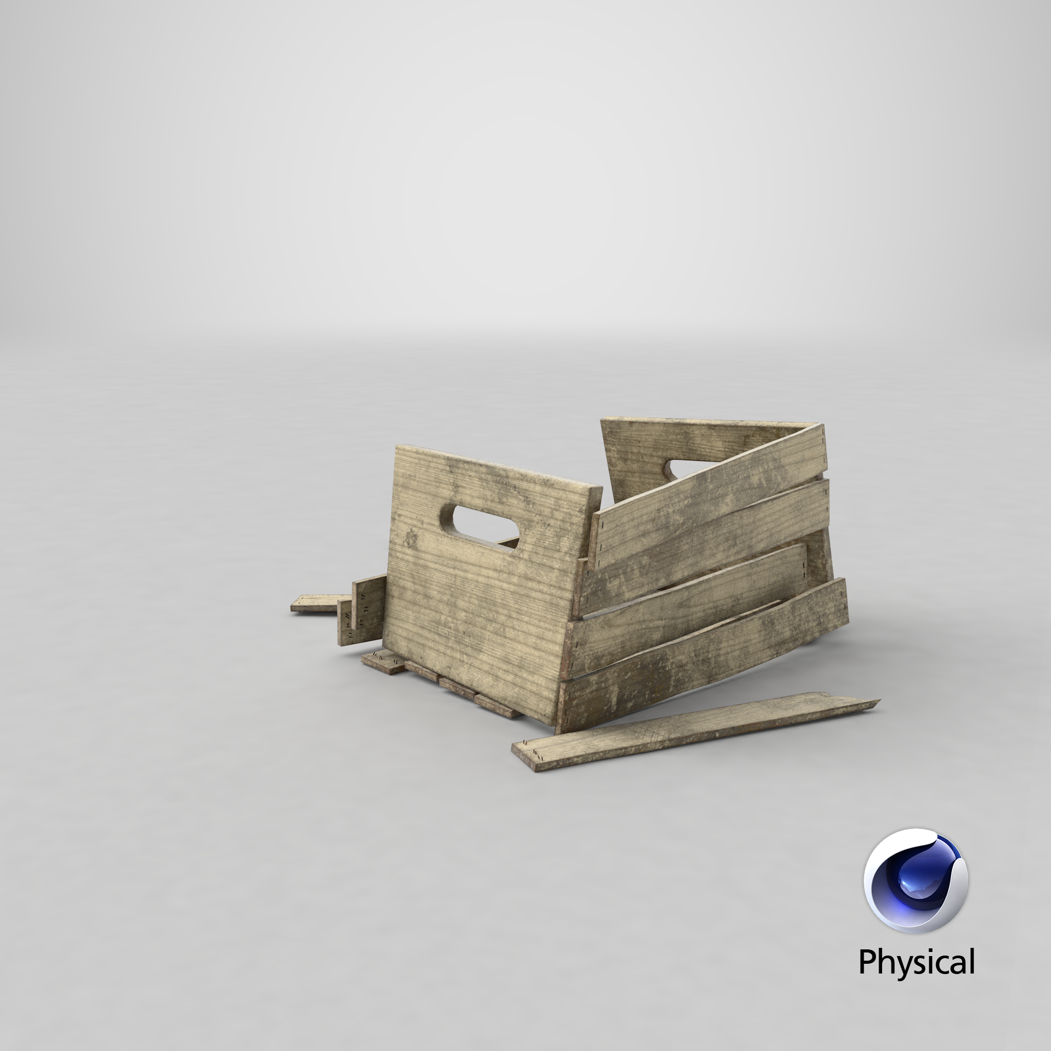 3D Wooden Crate Damaged model - TurboSquid 1867705