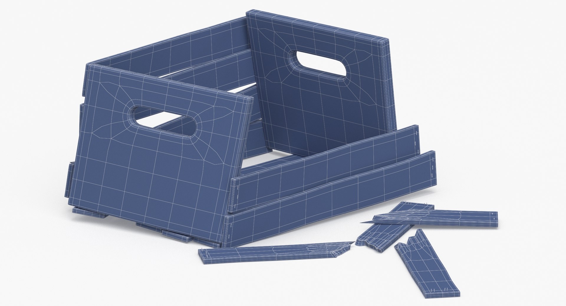 3D Wooden Crate Damaged Model - TurboSquid 1867705