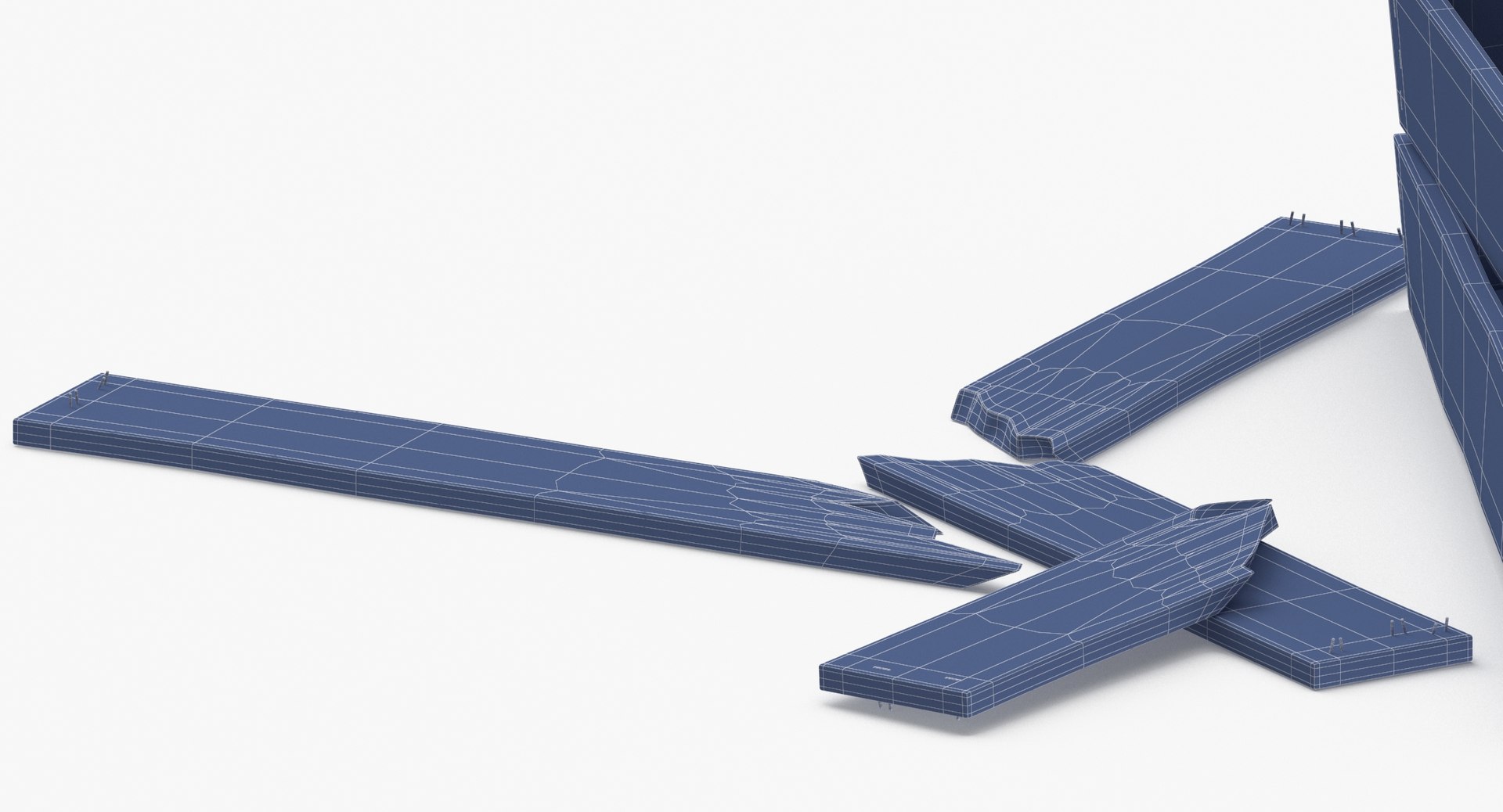 3D Wooden Crate Damaged Model - TurboSquid 1867705