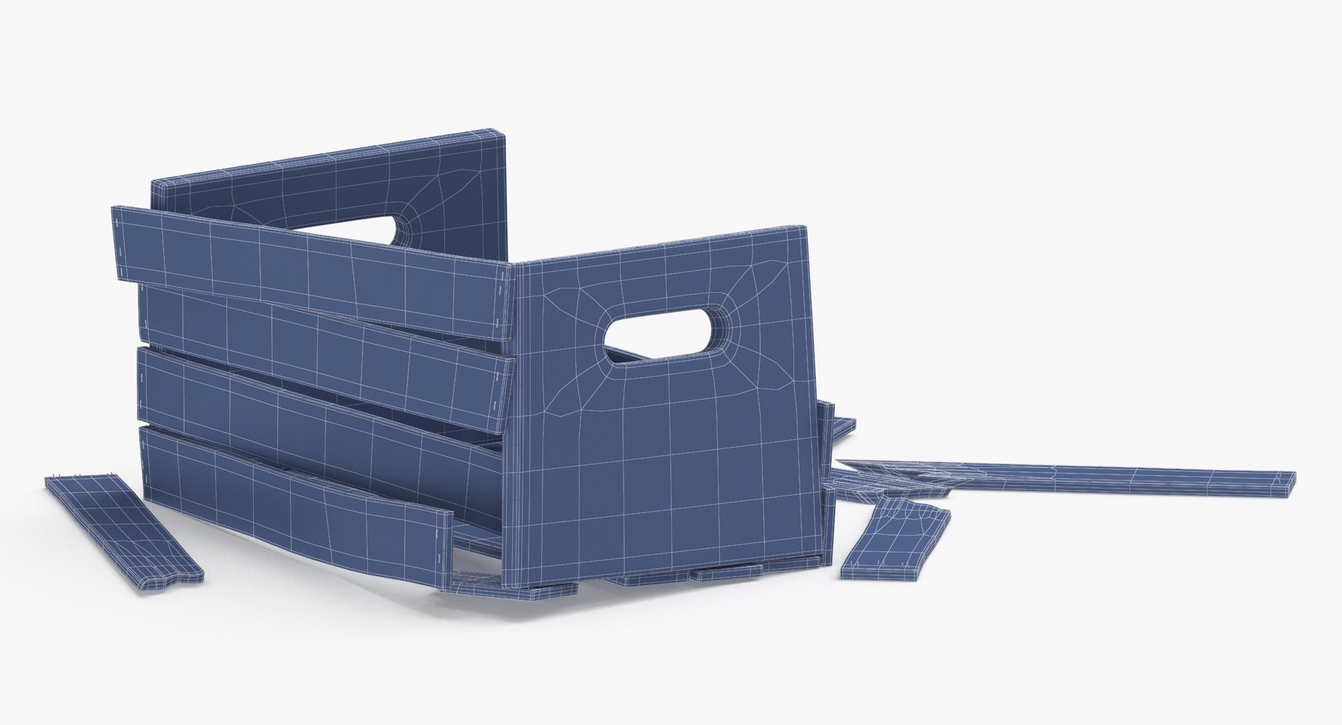 3D Wooden Crate Damaged Model - TurboSquid 1867705