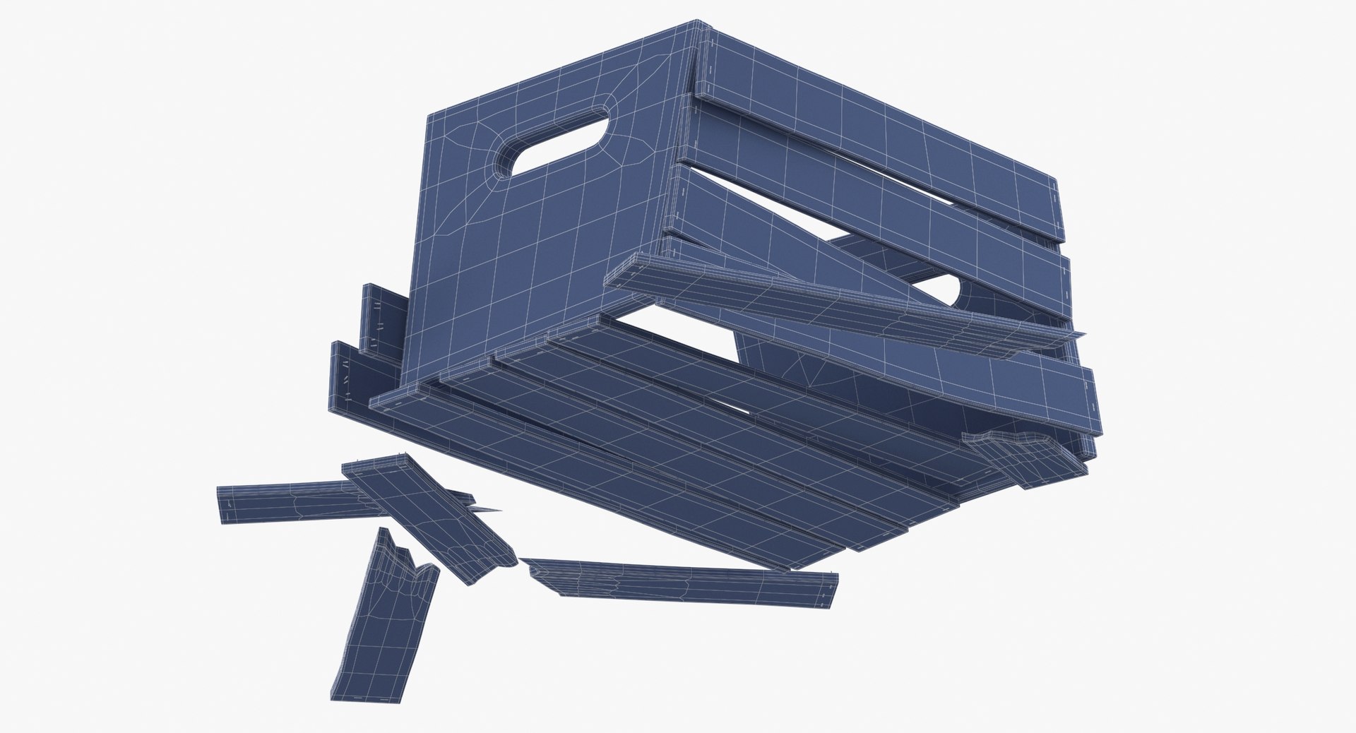 3D Wooden Crate Damaged Model - TurboSquid 1867705