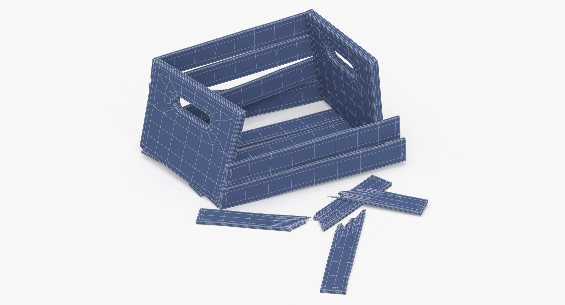 3D Wooden Crate Damaged Model - TurboSquid 1867705