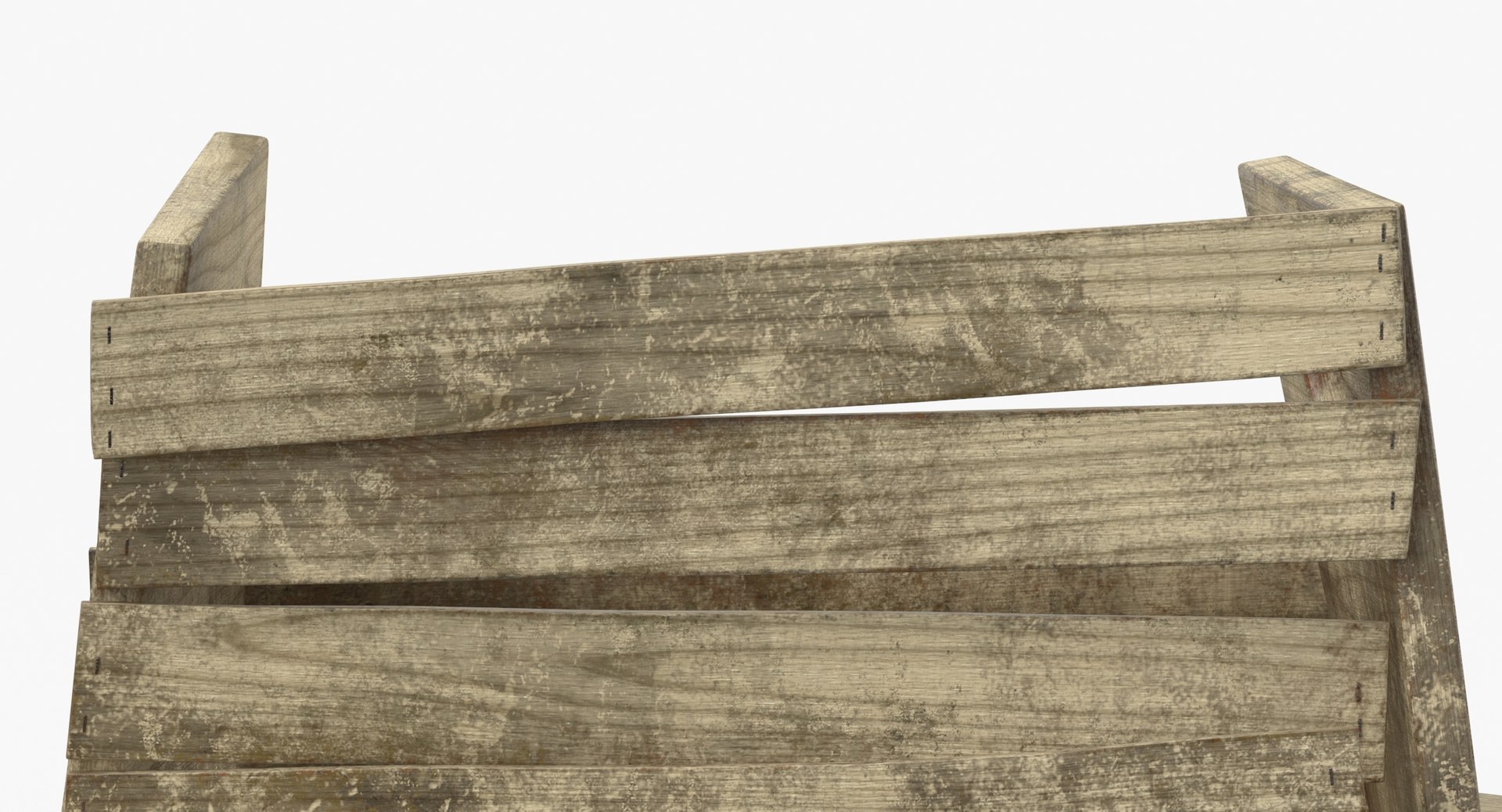 3D Wooden Crate Damaged Model - TurboSquid 1867705