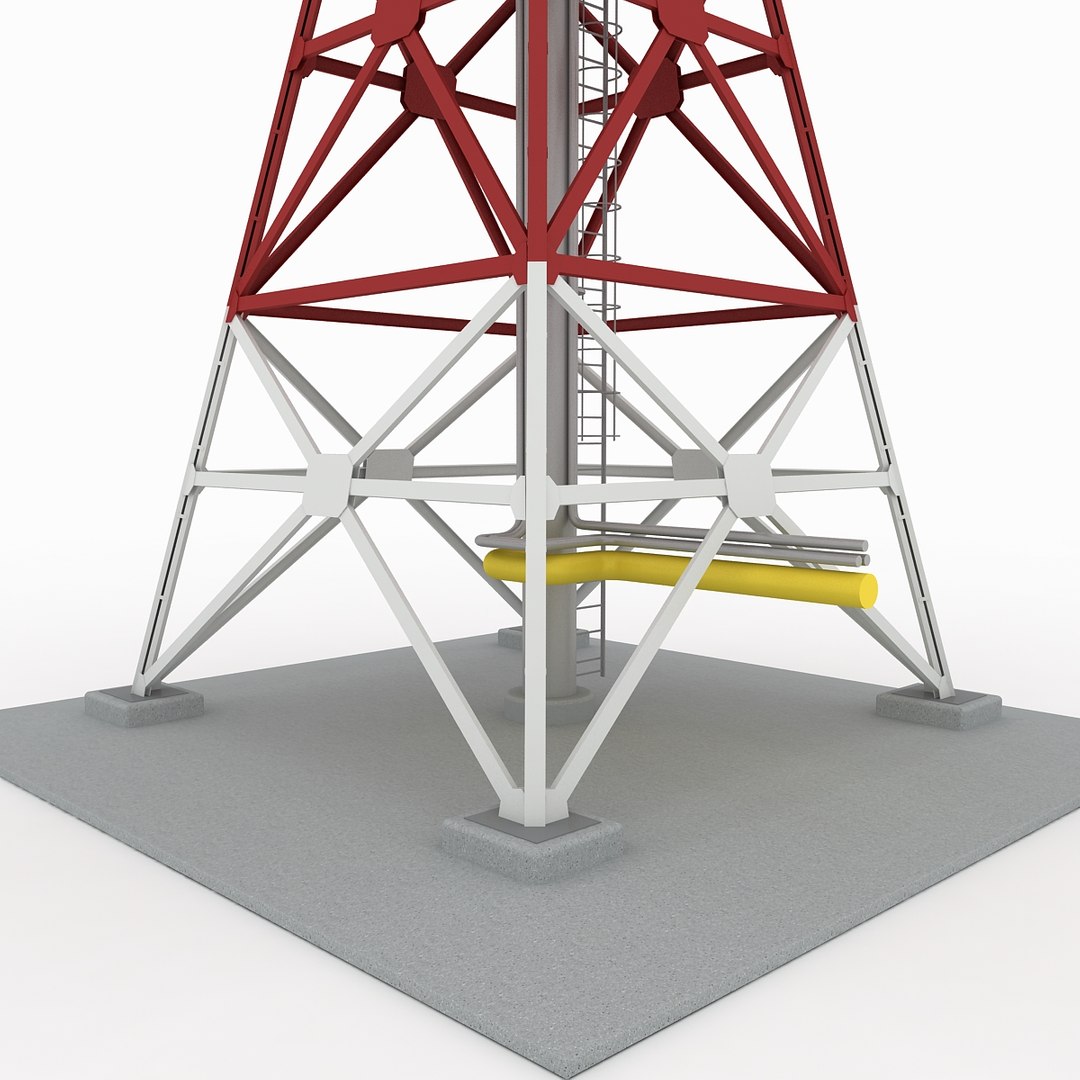 Flare Stack Gas 04 3d Model