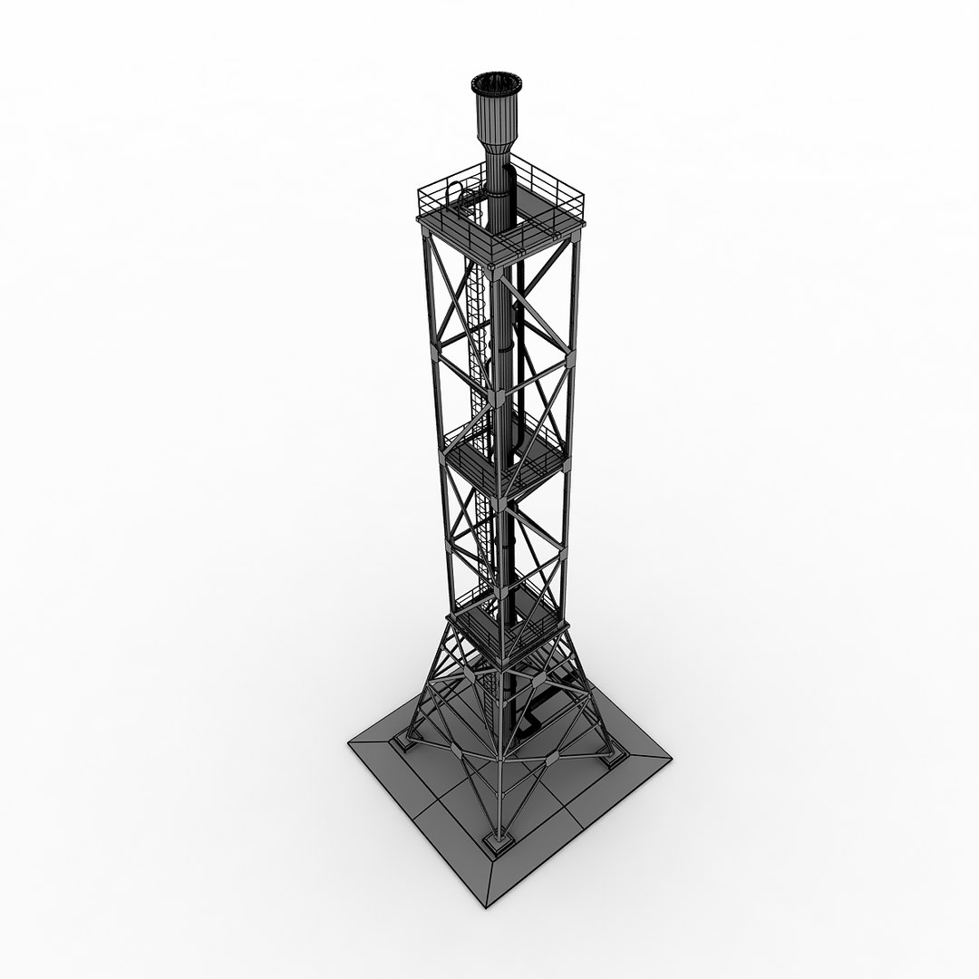 Flare Stack Gas 04 3d Model
