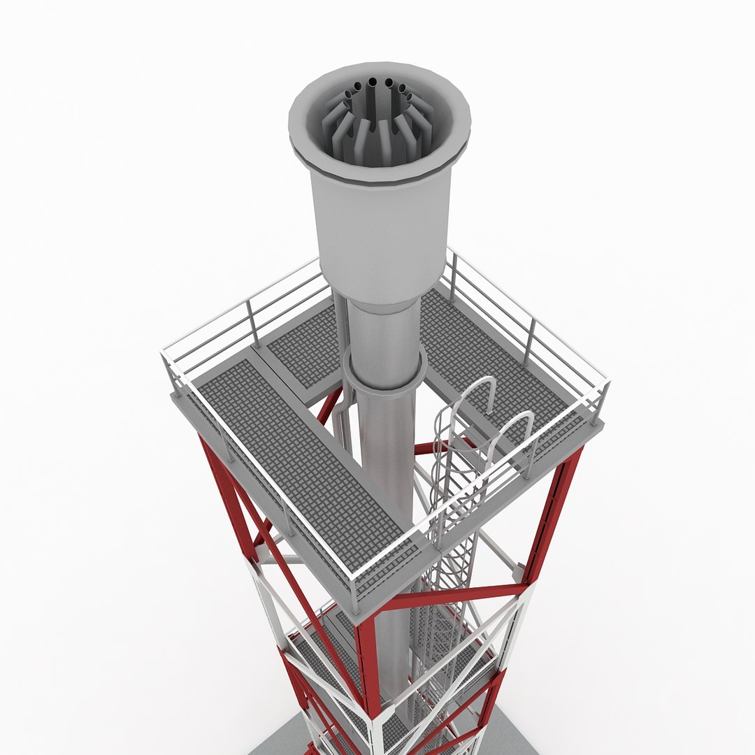 Flare Stack Gas 04 3d Model