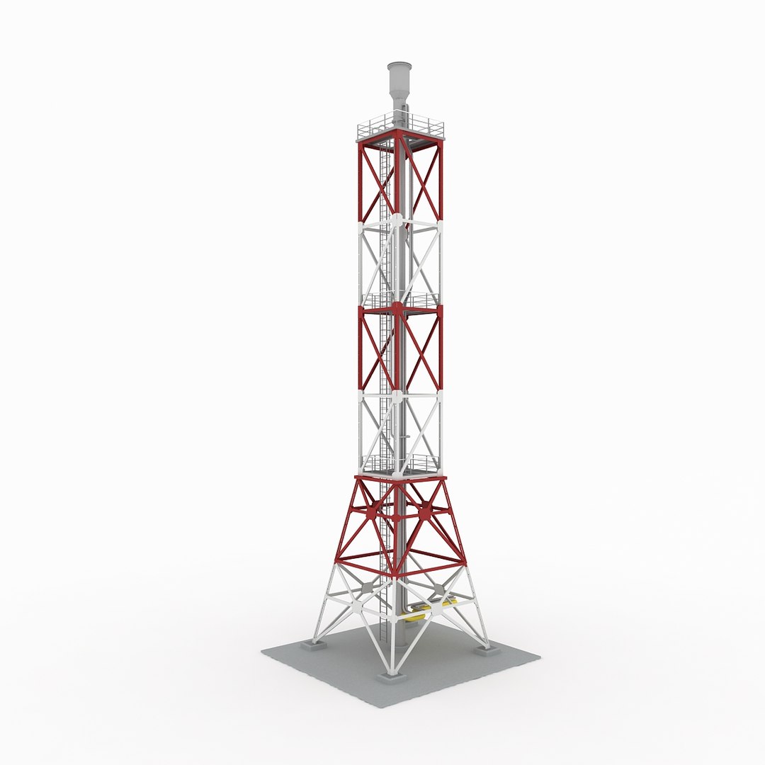 Flare Stack Gas 04 3d Model