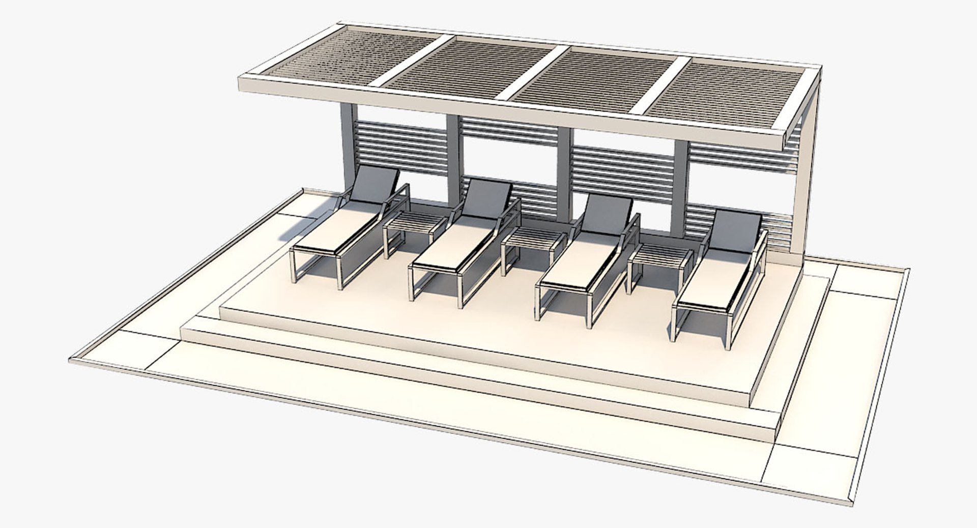 3D Model Pergola 1 - TurboSquid 1390059