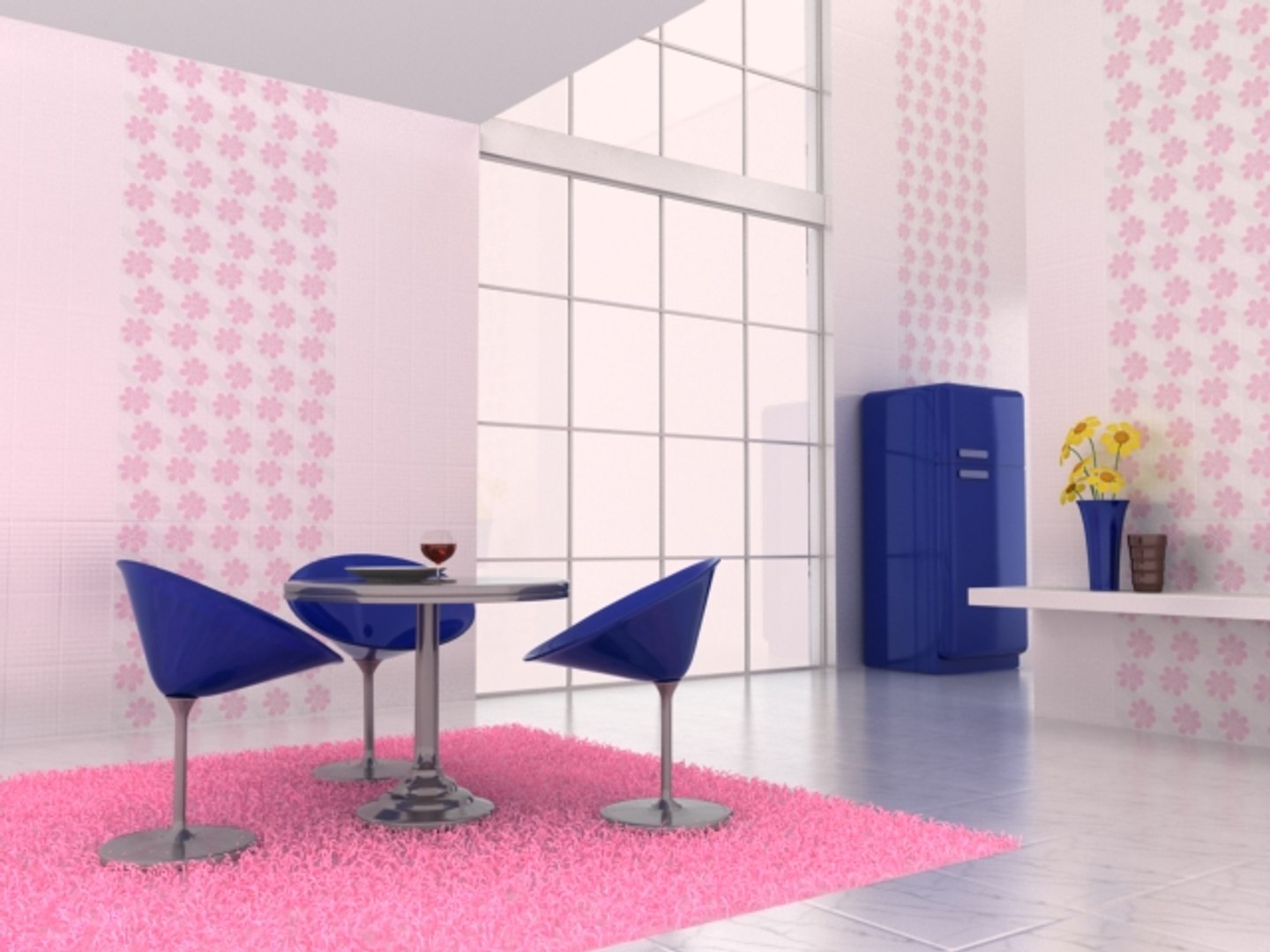 3d Model Breakfast Room Scene Break