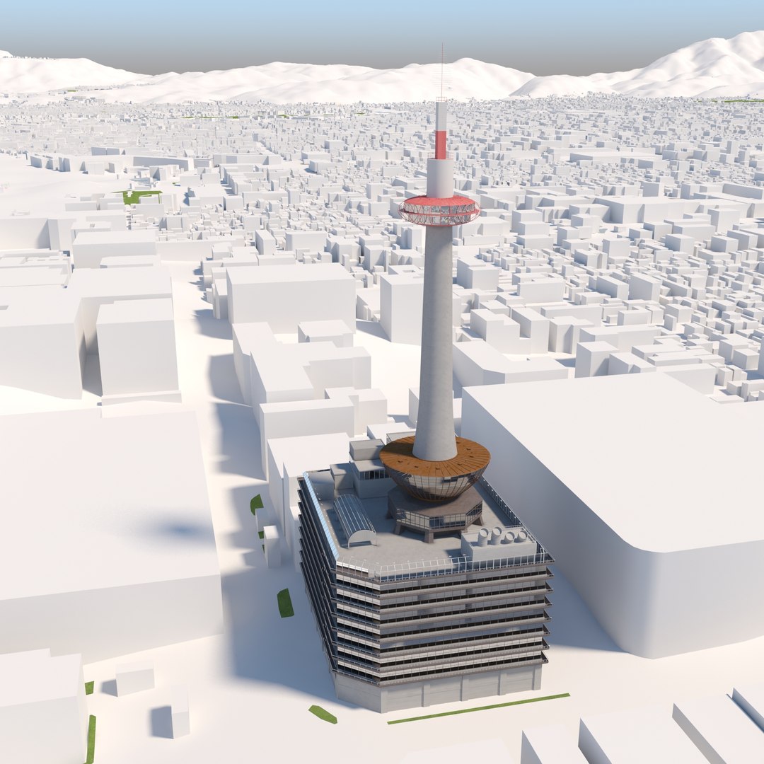 3D Kyoto Tower And Environment - TurboSquid 1795629