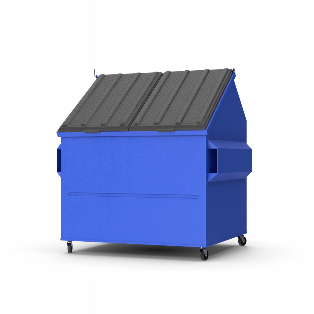 Blue Dumpster On Wheels 3D Model - TurboSquid 2191303
