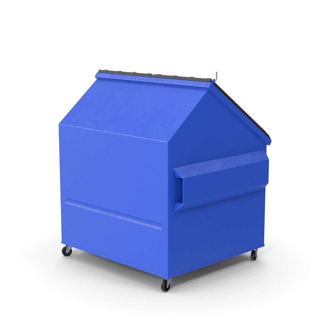 Blue Dumpster On Wheels 3D Model - TurboSquid 2191303