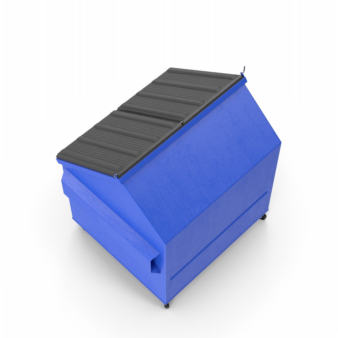 Blue Dumpster On Wheels 3D Model - TurboSquid 2191303