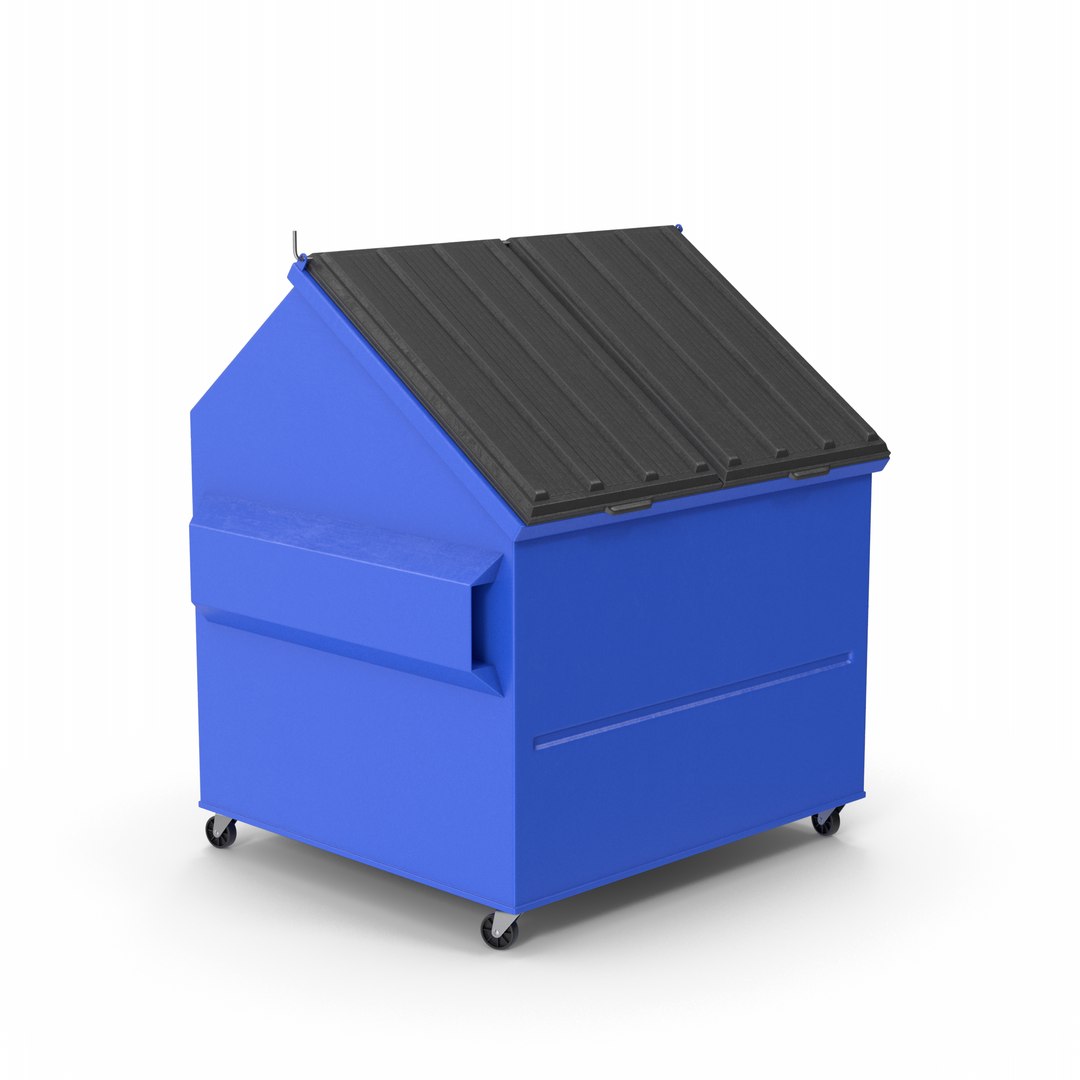 Blue Dumpster On Wheels 3D Model - TurboSquid 2191303
