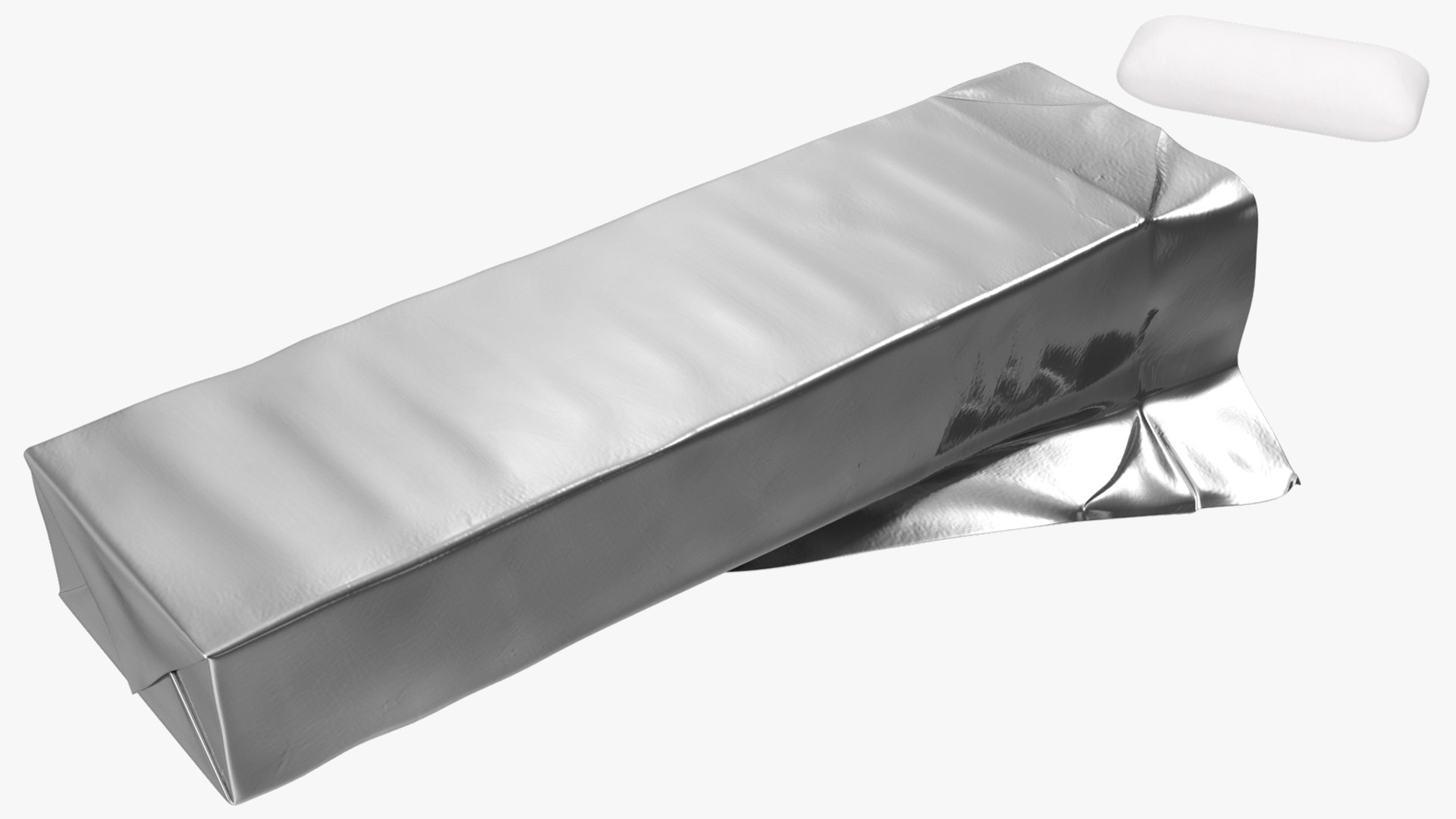 Chewing Gum Foil Package Open With Pads 3D - TurboSquid 2046424