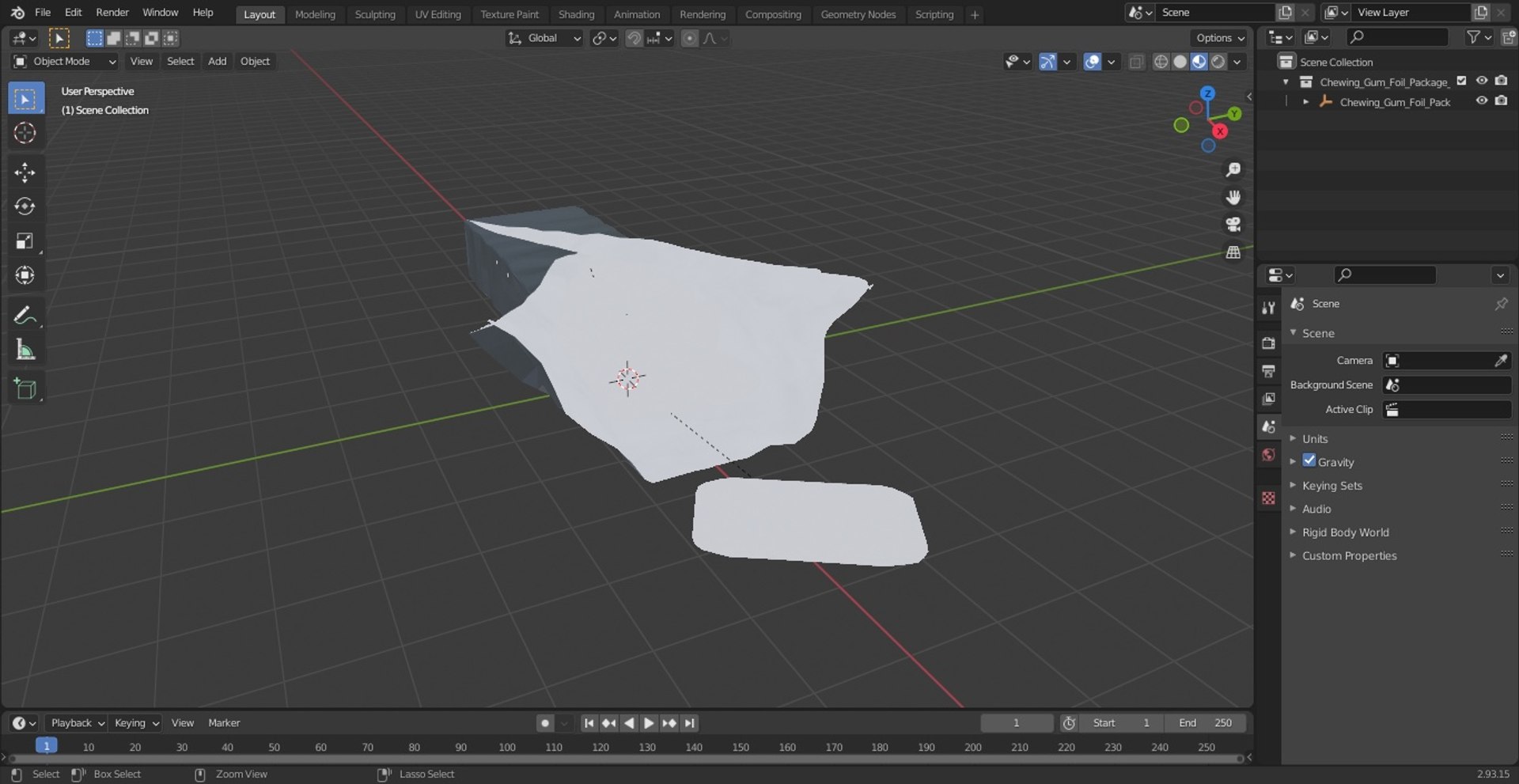 Chewing Gum Foil Package Open With Pads 3D - TurboSquid 2046424