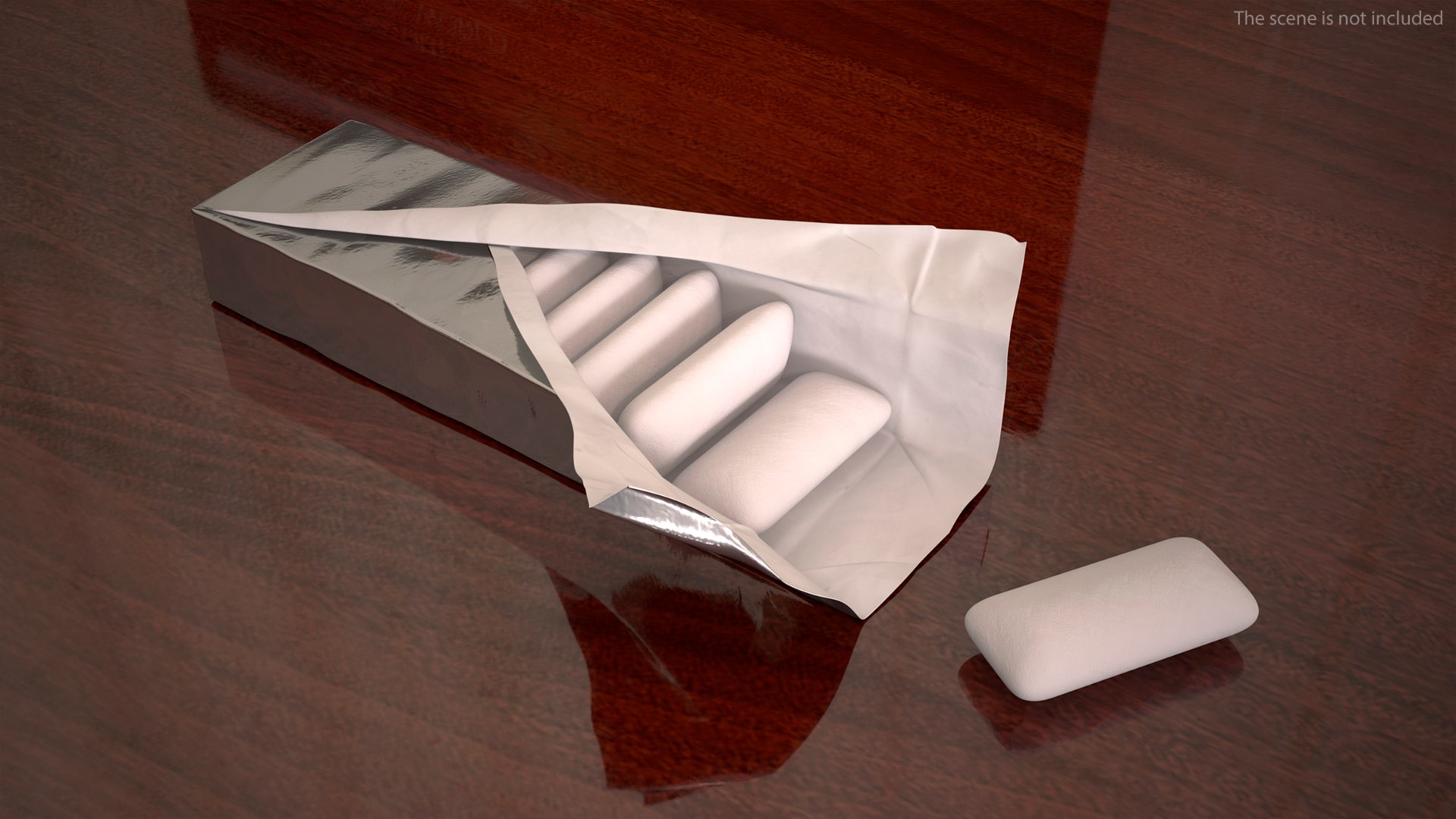 Chewing Gum Foil Package Open With Pads 3D - TurboSquid 2046424