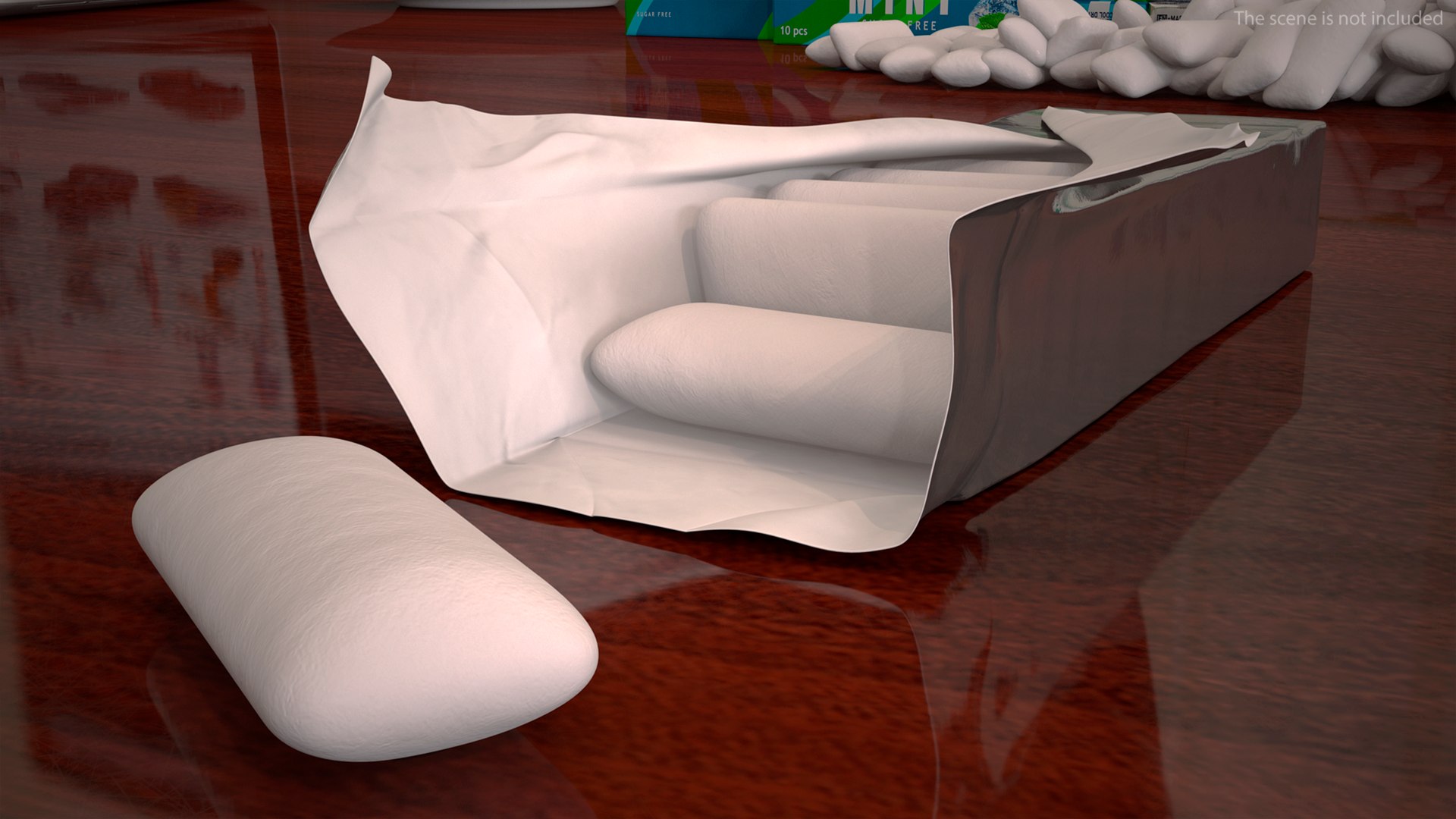 Chewing Gum Foil Package Open With Pads 3D - TurboSquid 2046424