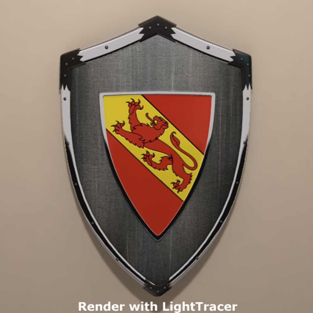 3d 3ds Knight Shield Lion Blazon