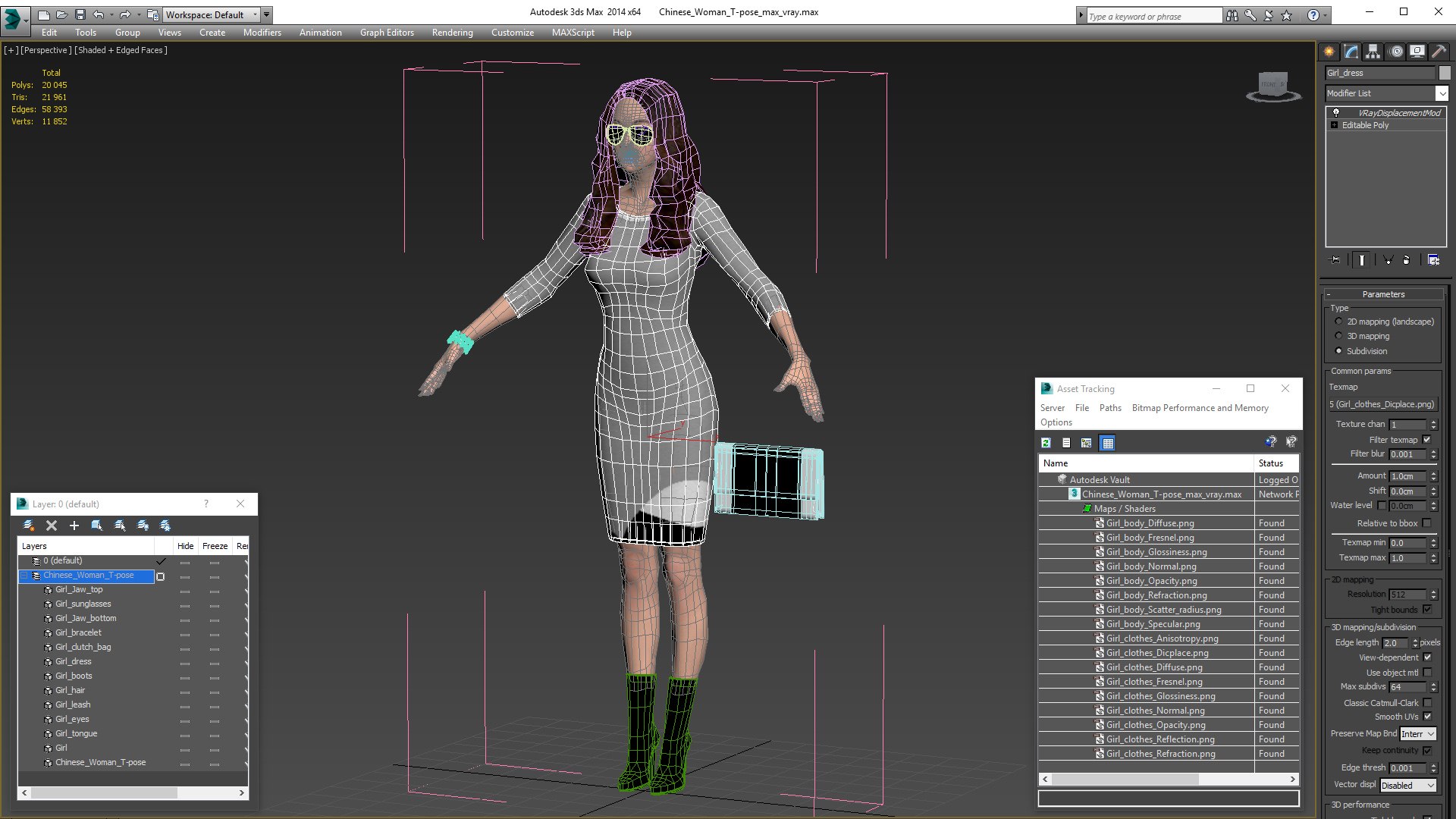 Chinese Woman T-pose 3D model - TurboSquid 1845225
