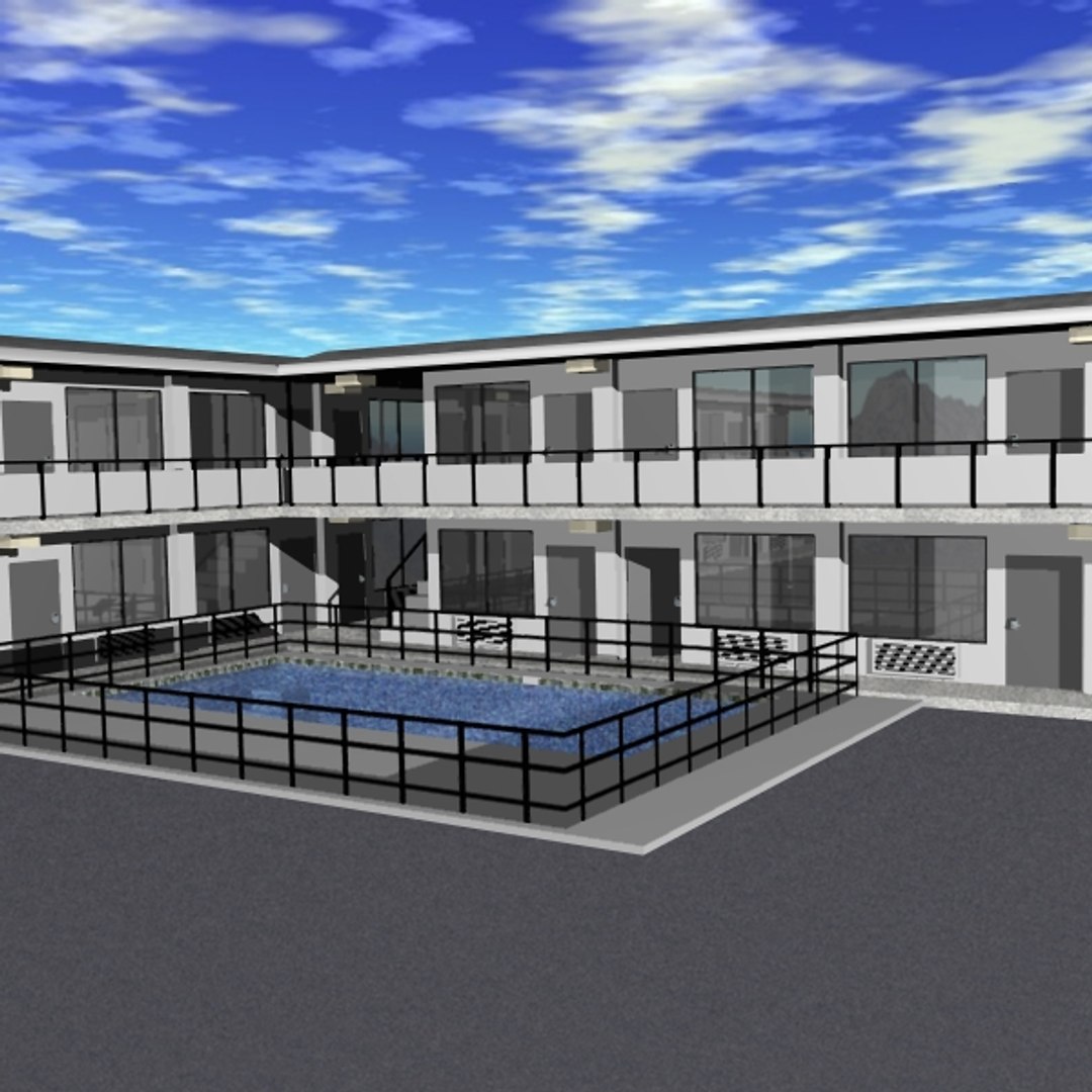 3d Model Motel Rooms Doors