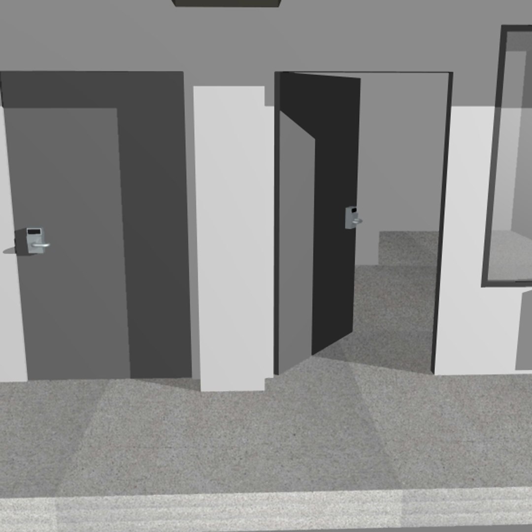 3d Model Motel Rooms Doors