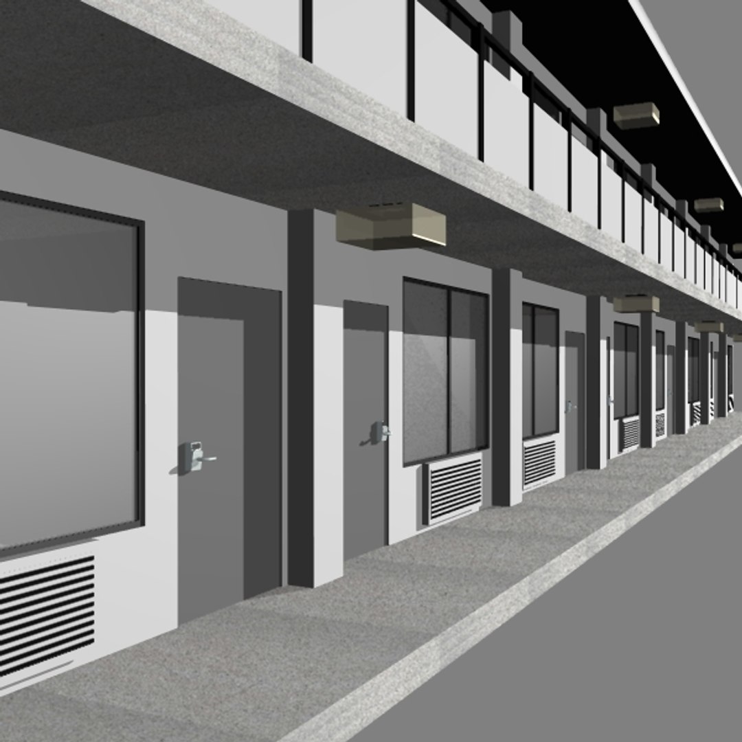 3d Model Motel Rooms Doors
