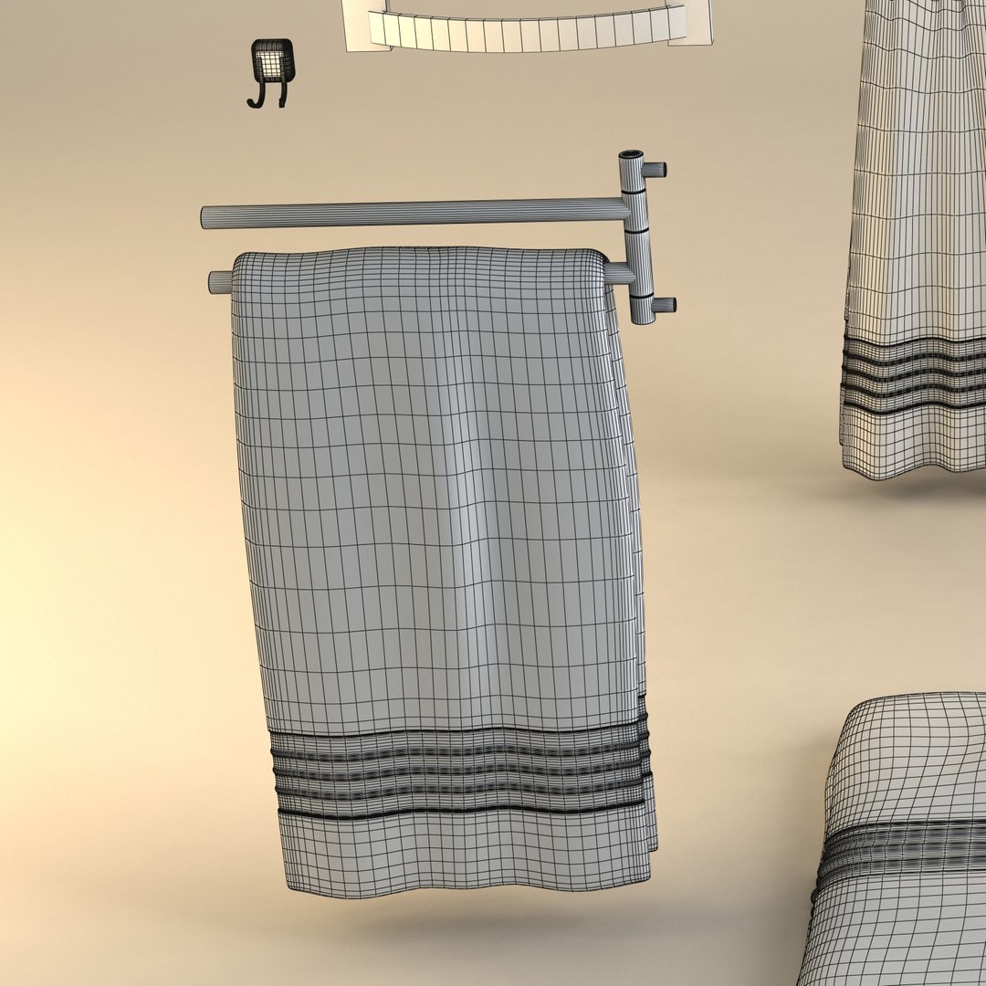3d Bathroom Towels Model