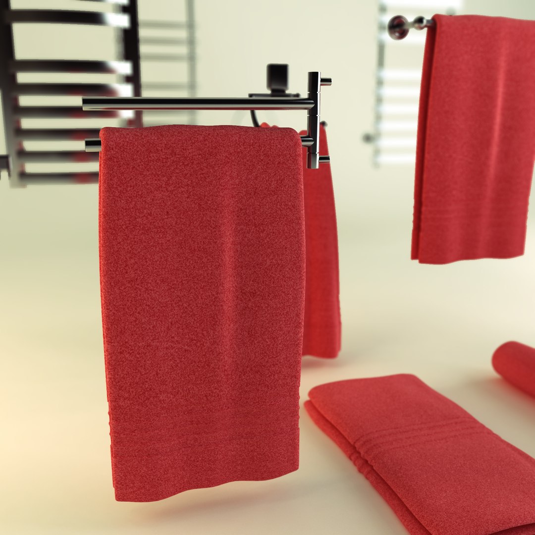 3d Bathroom Towels Model