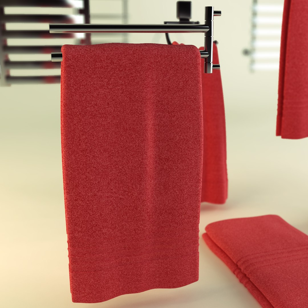 3d Bathroom Towels Model