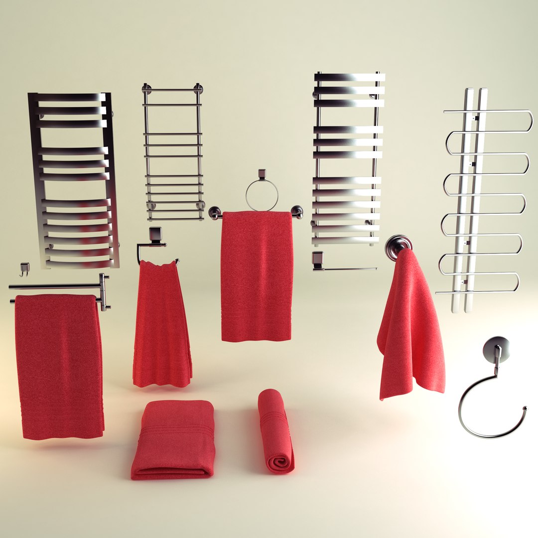 3d Bathroom Towels Model