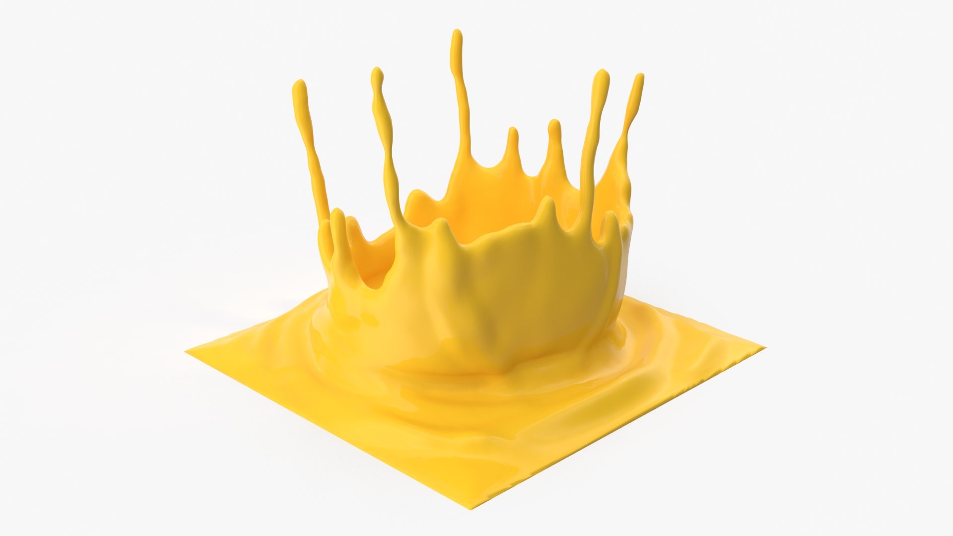 3D 6 Yellow Splashes - TurboSquid 1914851