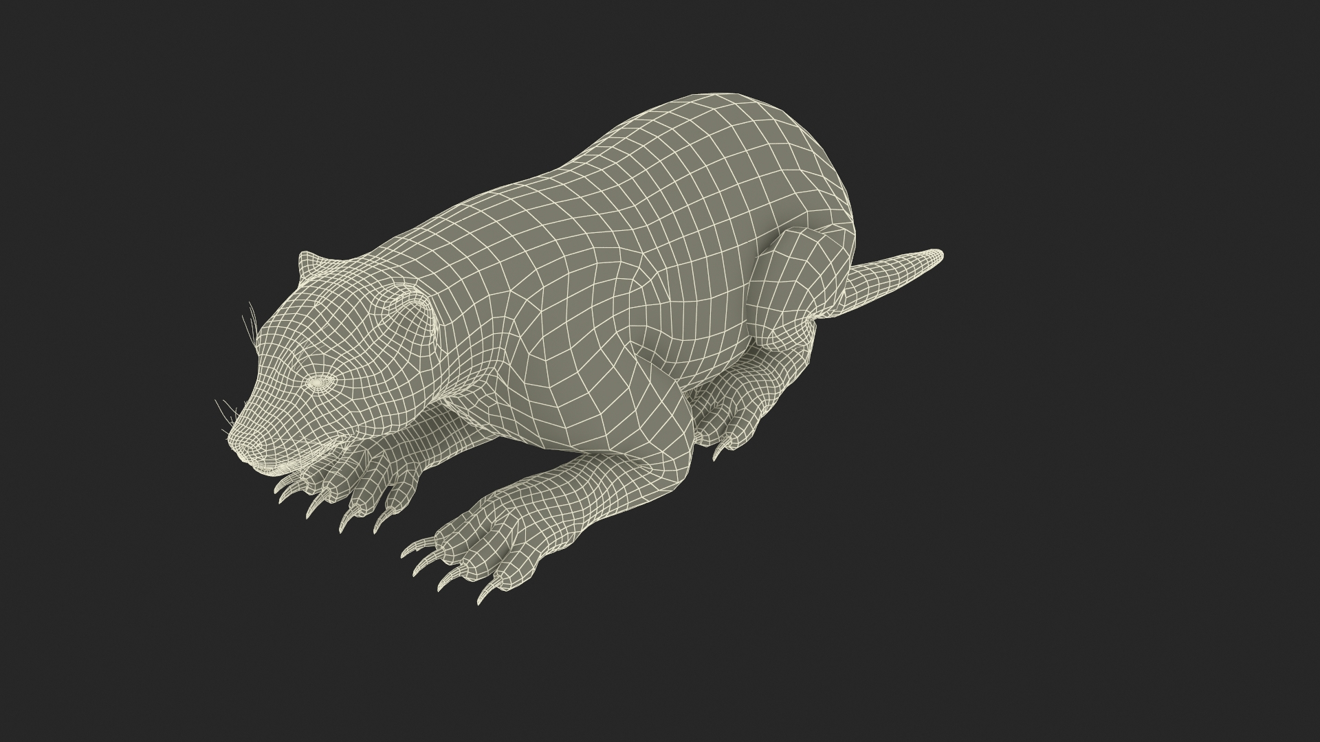 3D Wolverine Light Color Lying Down Pose - TurboSquid 2138039