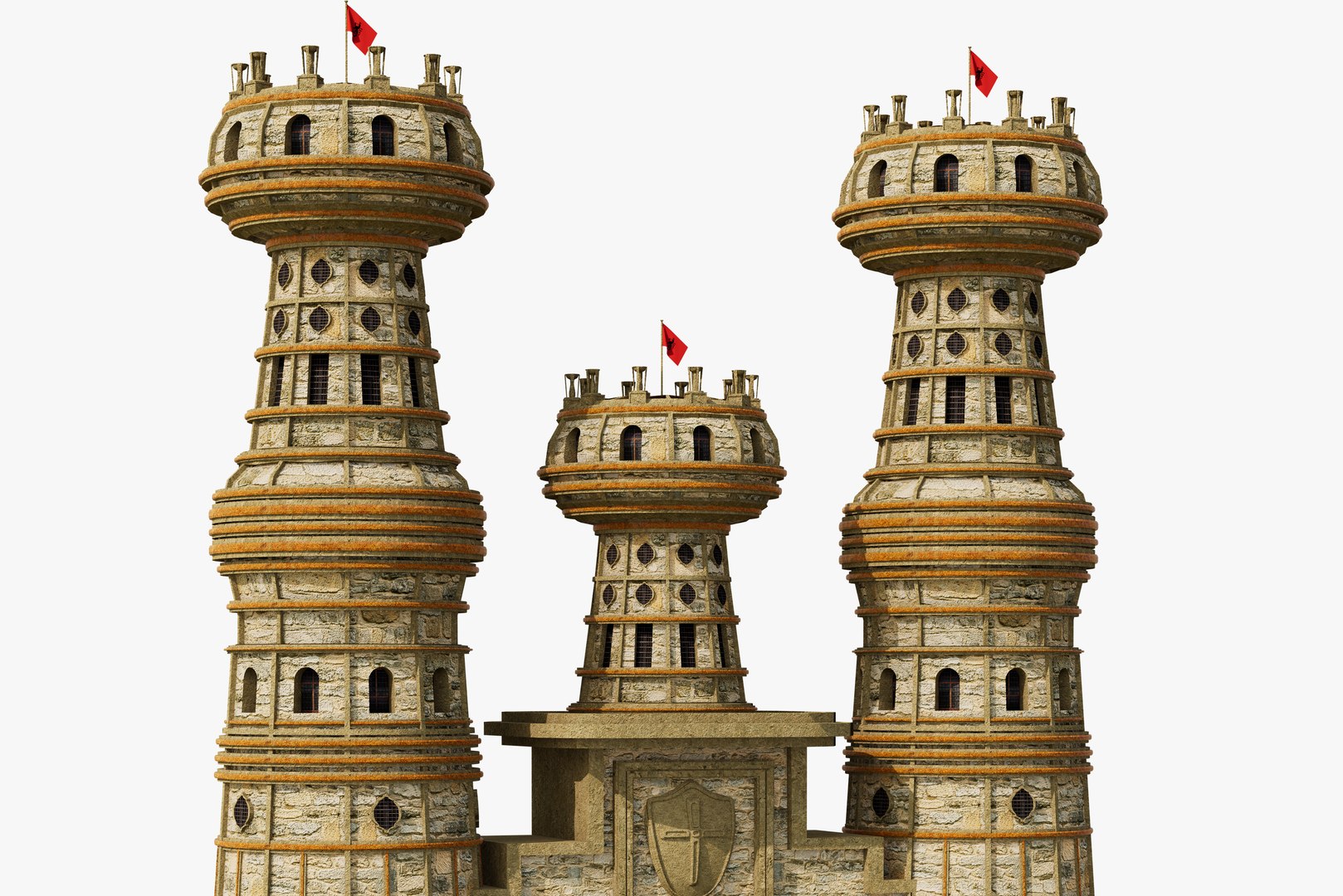3D Fantasy Twin Towers Gate Model - TurboSquid 1924680