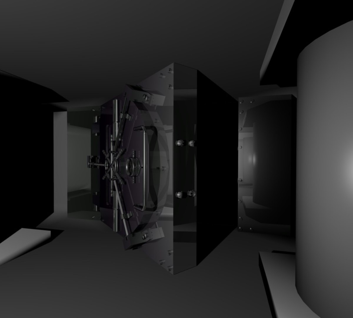 3d Model Vault Safe Door Metal
