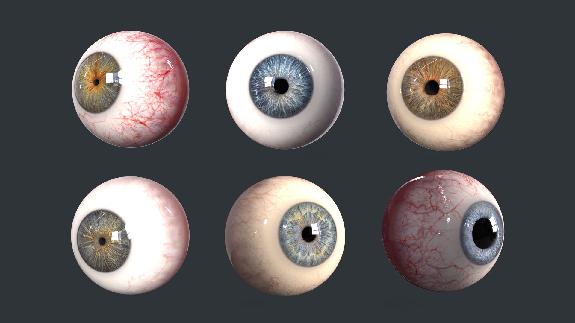Low Poly Eyes Collection 3D Model - TurboSquid 1886585