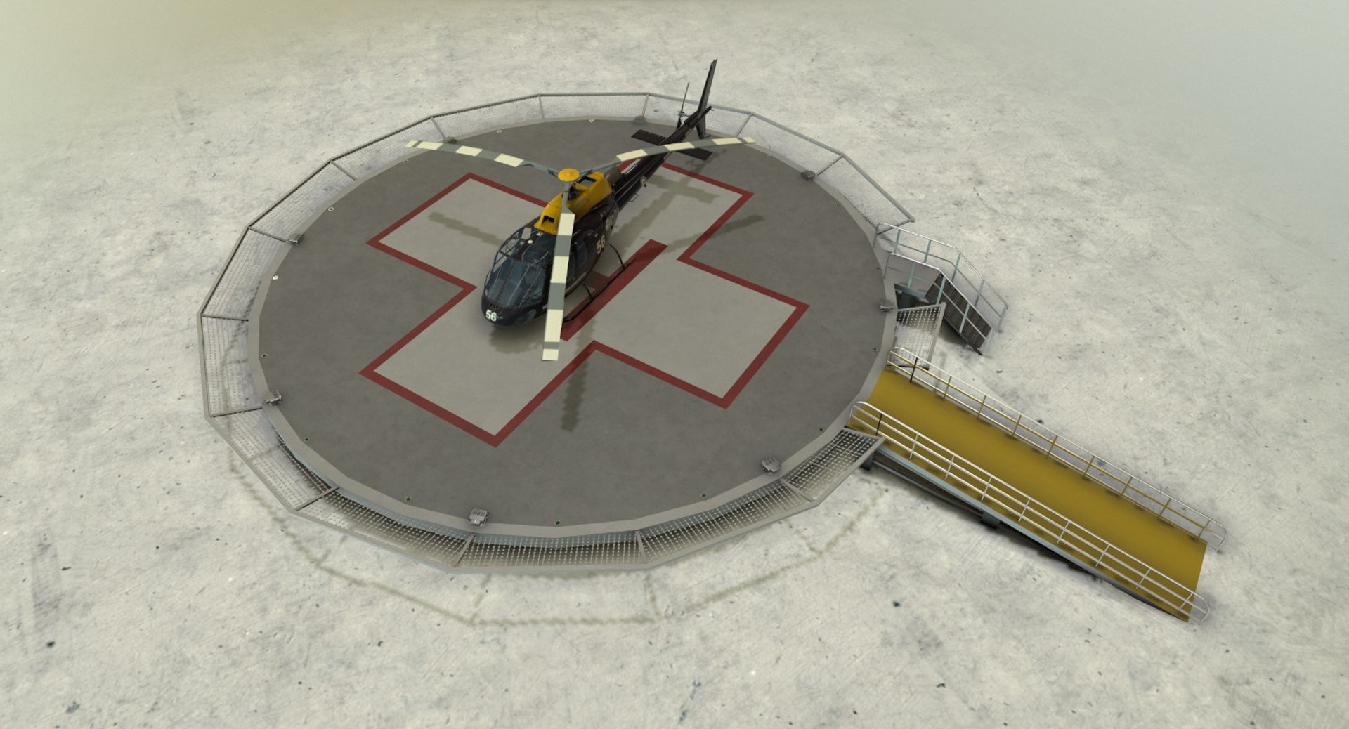 Hospital helipad 2 3D - TurboSquid 1151347