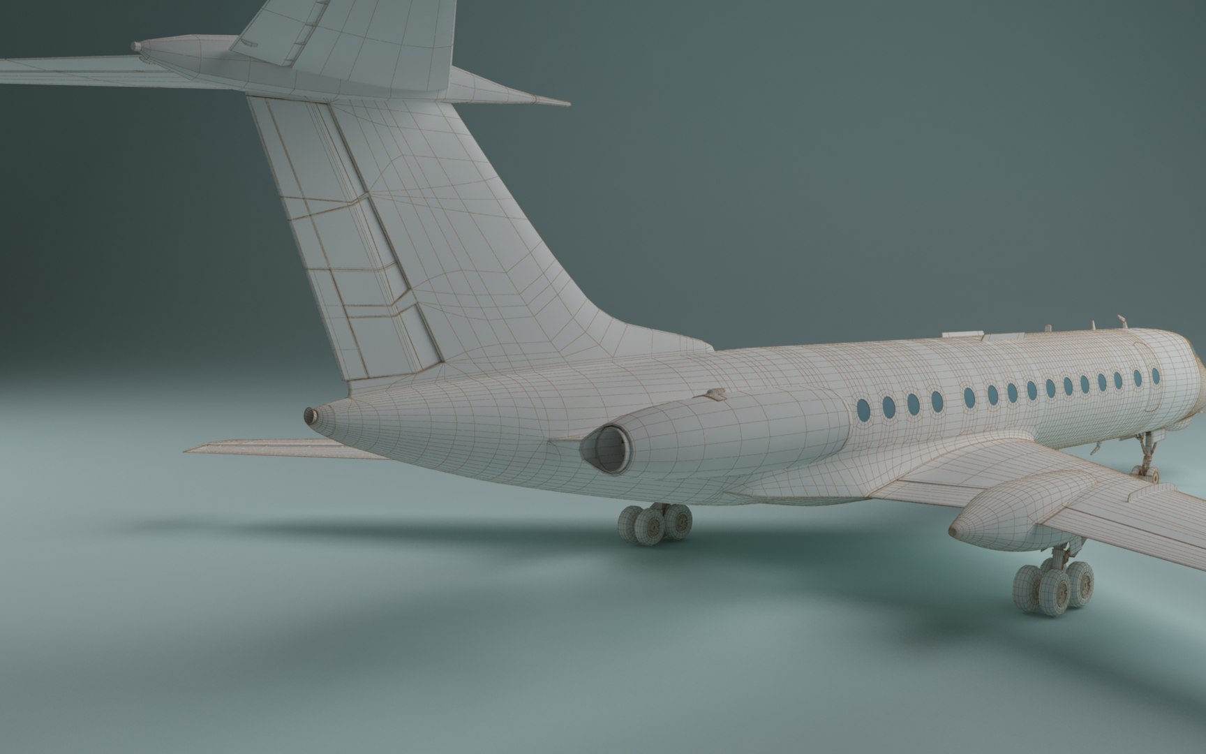 3d Airplane Tu-134